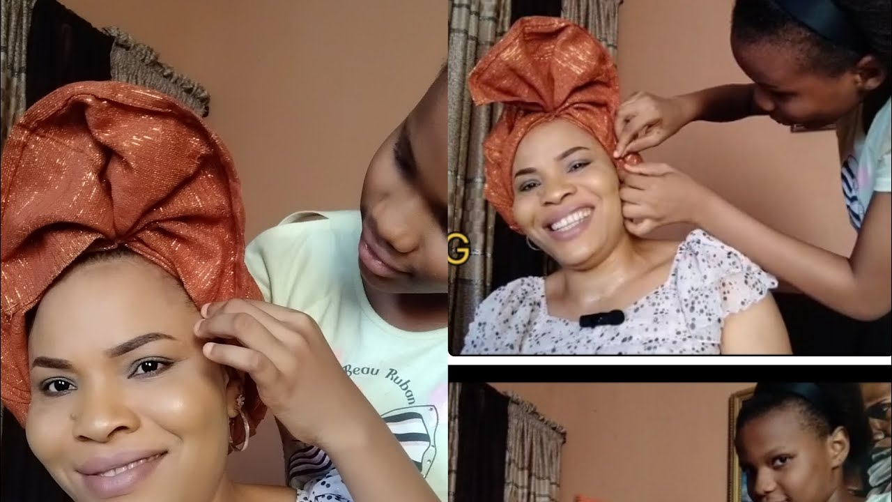 Simple and quick gele head wrap done by my Daughter #viral #trending #geletutorial - YouTube