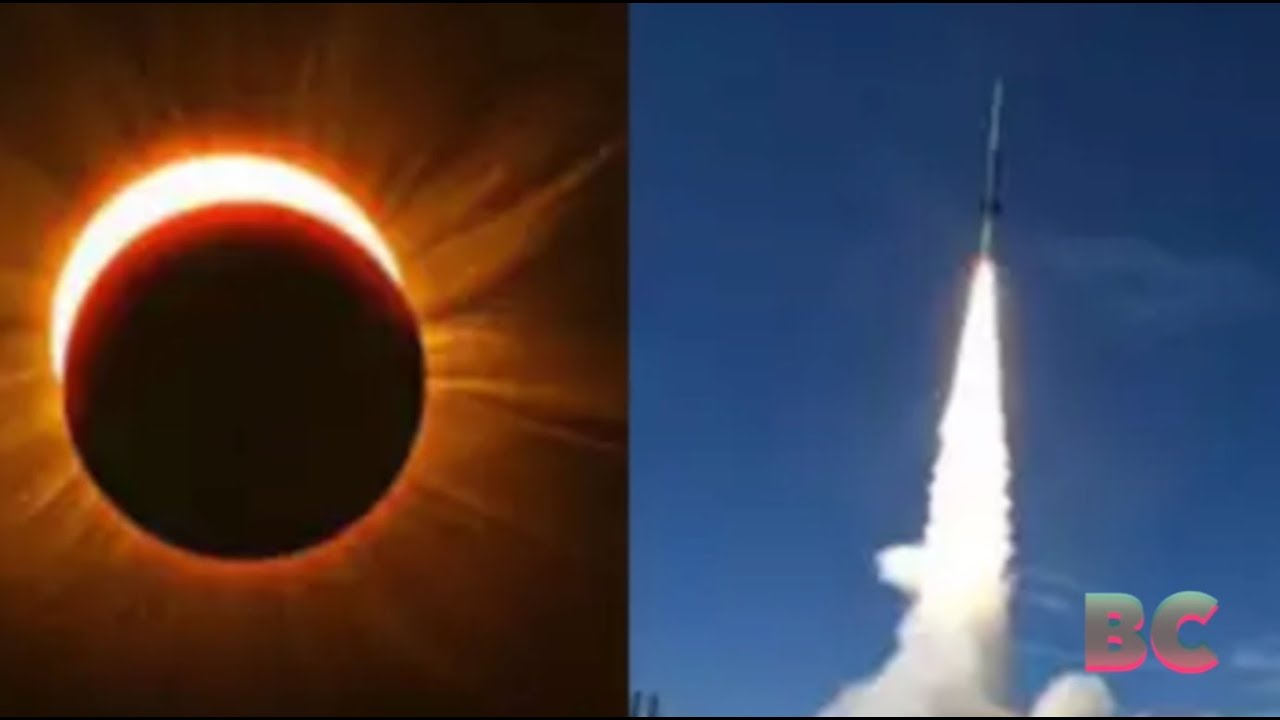 NASA launches rockets into moon’s shadow during solar eclipse - YouTube