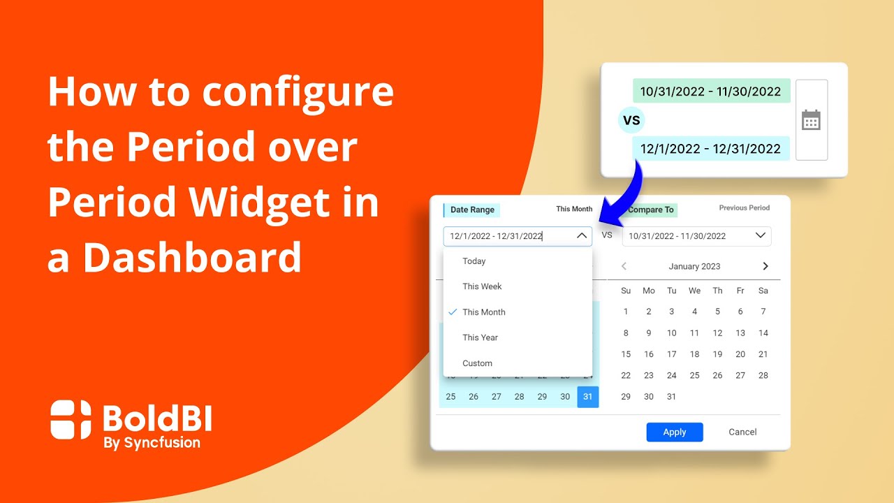 How to Configure the Period over Period Widget in a Dashboard - YouTube