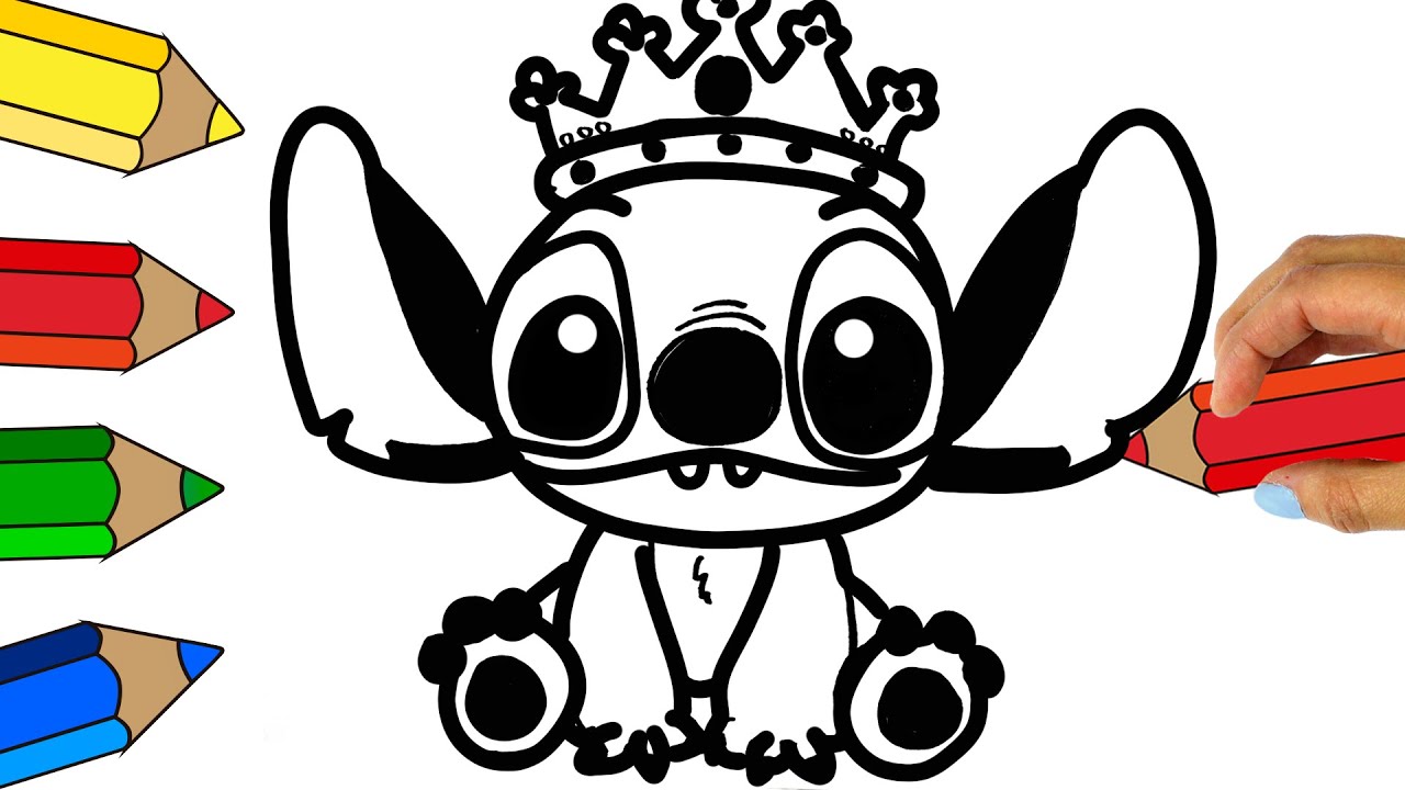 How to draw Stitch Dressed as a KING👑💙 - YouTube
