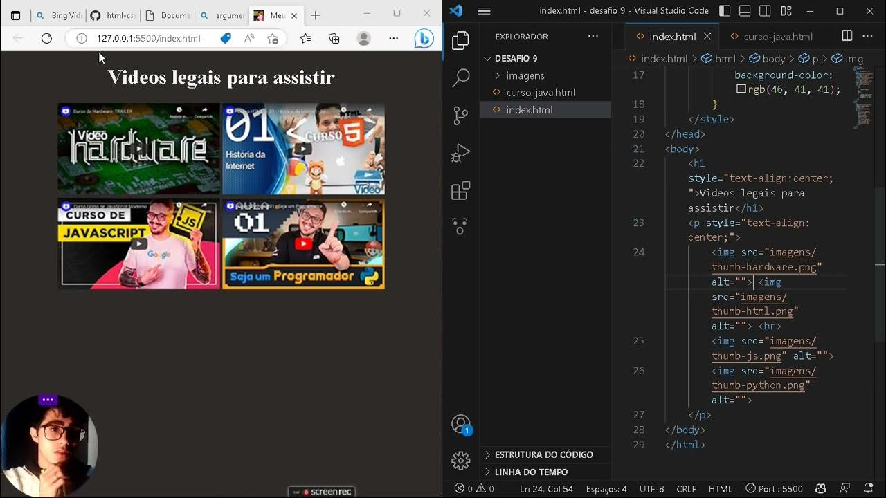Resolvendo desafio 9 HTML e CSS curso em vídeo - YouTube