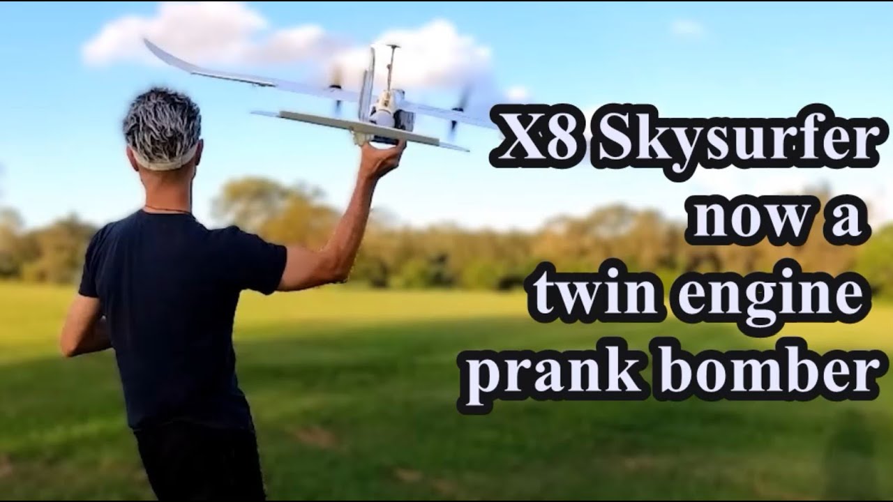 X8 Skysurfer 1400mm turned twin engine Bomber - YouTube