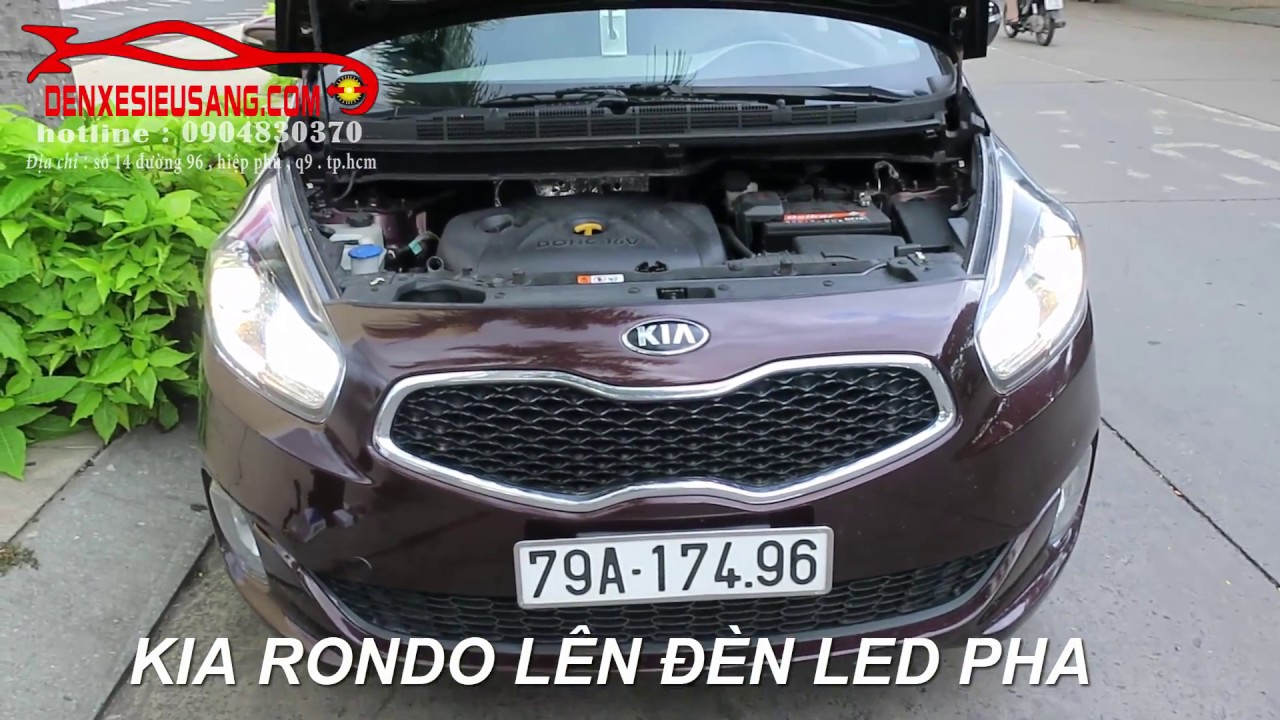 kia rondo lên đèn led cree l8 và test trực tiếp giữa ban ngày - YouTube