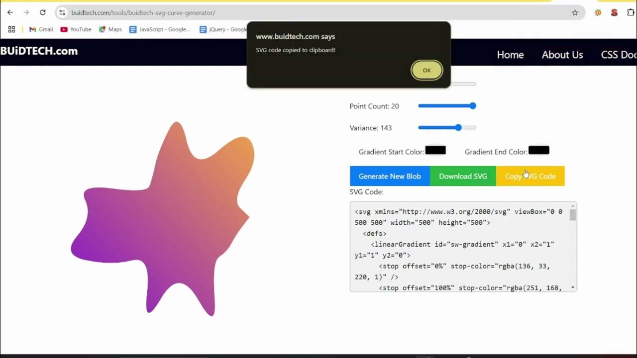 Dynamic SVG Blob Generator Tool #buidtech #blobshape #svgshapes - YouTube