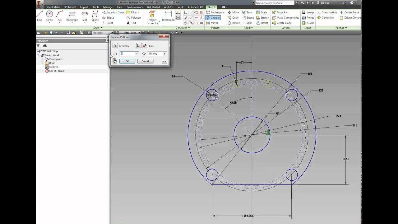 Sketch Pattern and Suppress Elements - YouTube
