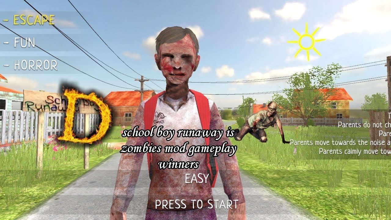 school boy runaway is zombies mod gameplay winners - YouTube
