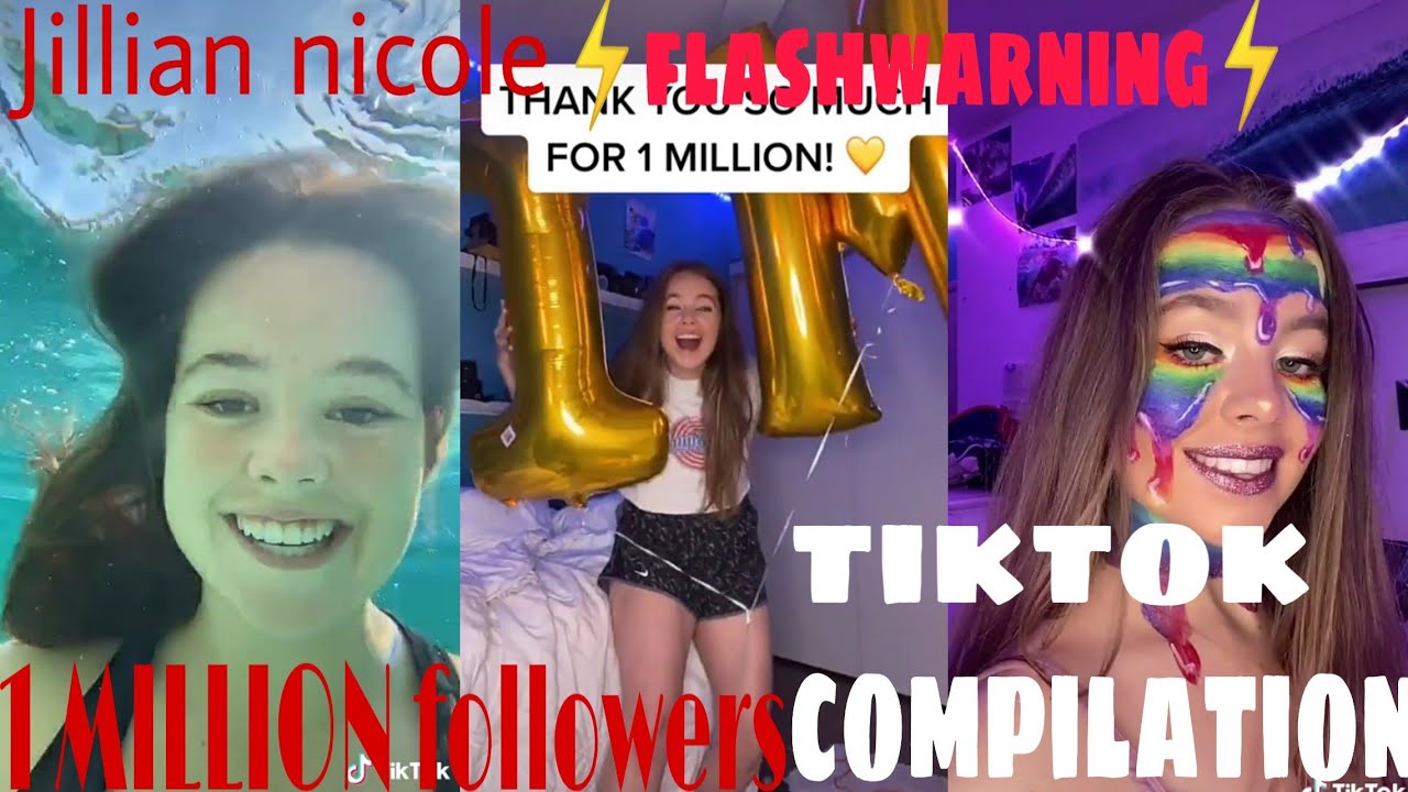 Jillian Nicole 1 million in tik Tok ⚡flash warning⚡ tiktok compilation ...