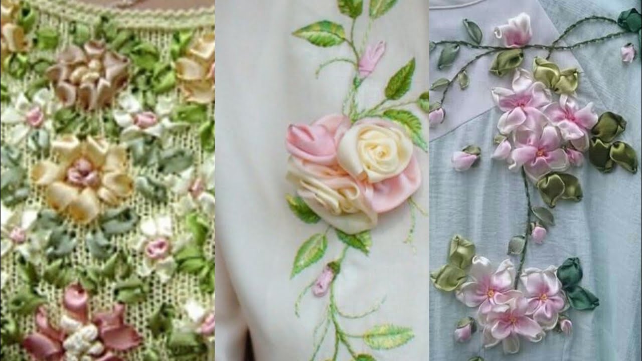 Latest beautiful gorgeous ribbon work ideas on shirts - YouTube