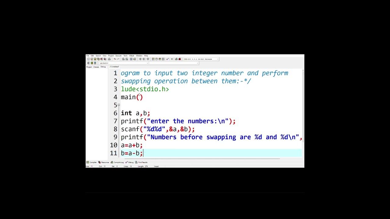 Program To Perform The Swapping Operation In C Programming Language