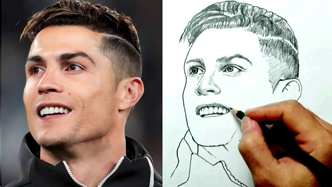 Drawing Of Ronaldo's Face / Ronaldo Pencil Sketch Spep By Step - YouTube