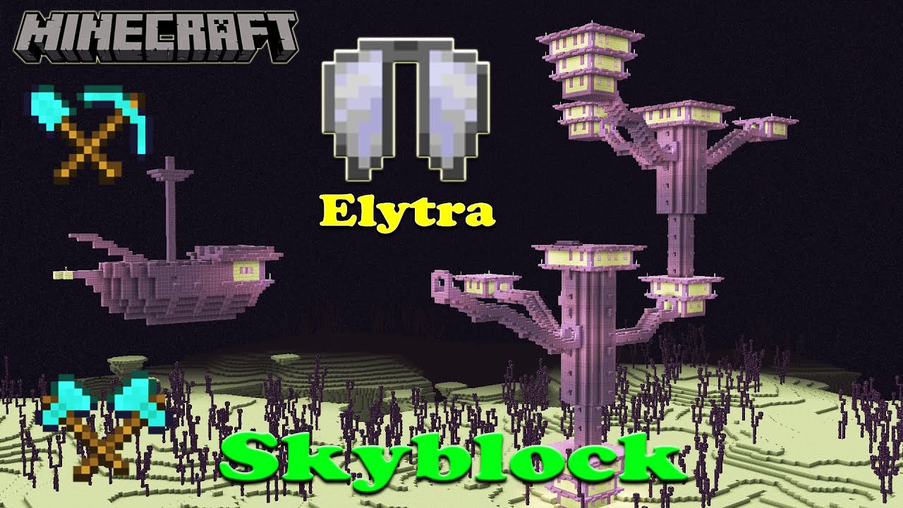 How to Get Diamonds & Elytra in Skyblock Easy #13 - YouTube
