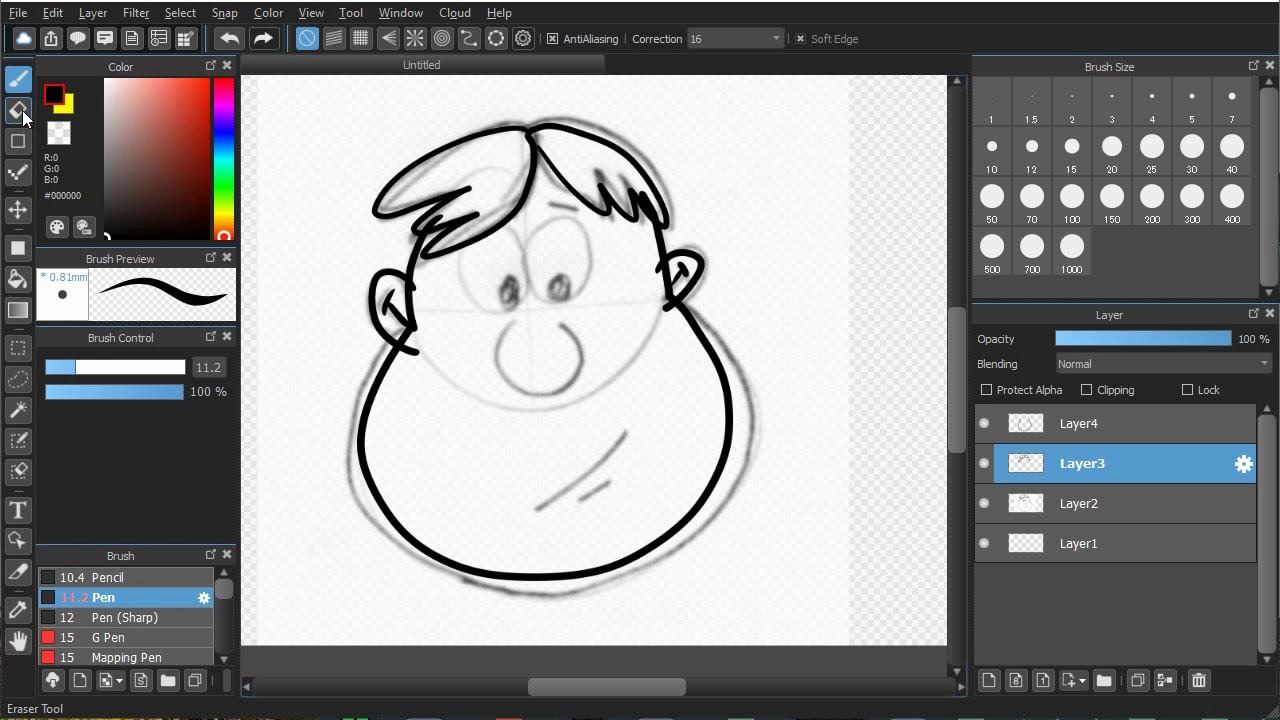 Lines - creating clean connecting lines when inking - YouTube