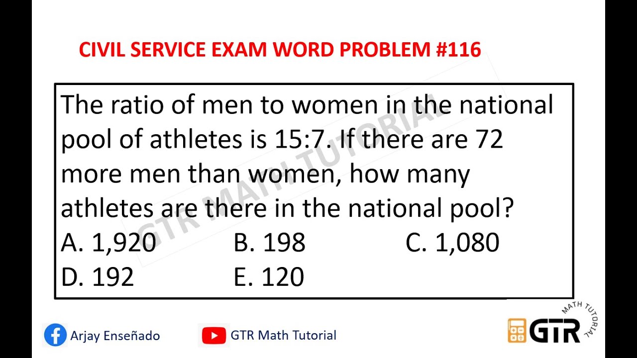 CIVIL SERVICE EXAM WORD PROBLEM #116 - YouTube
