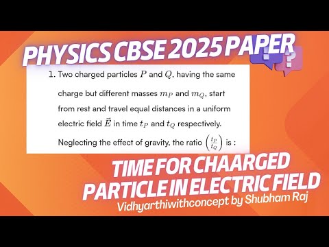 physics 2024 paper|. Two charged particles P and Q, having the same ...