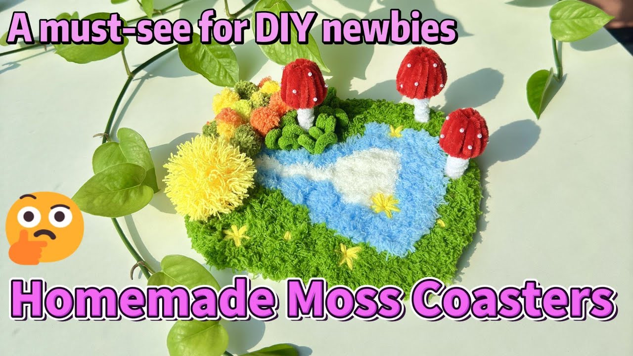 🍄☘️🌼A complete tutorial on moss coasters, watch this one and that's all ...