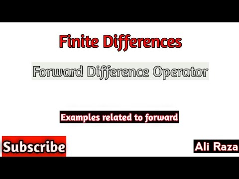 Finite Differences||Forward difference operator||Forward examples||Forward||Ali Raza - YouTube