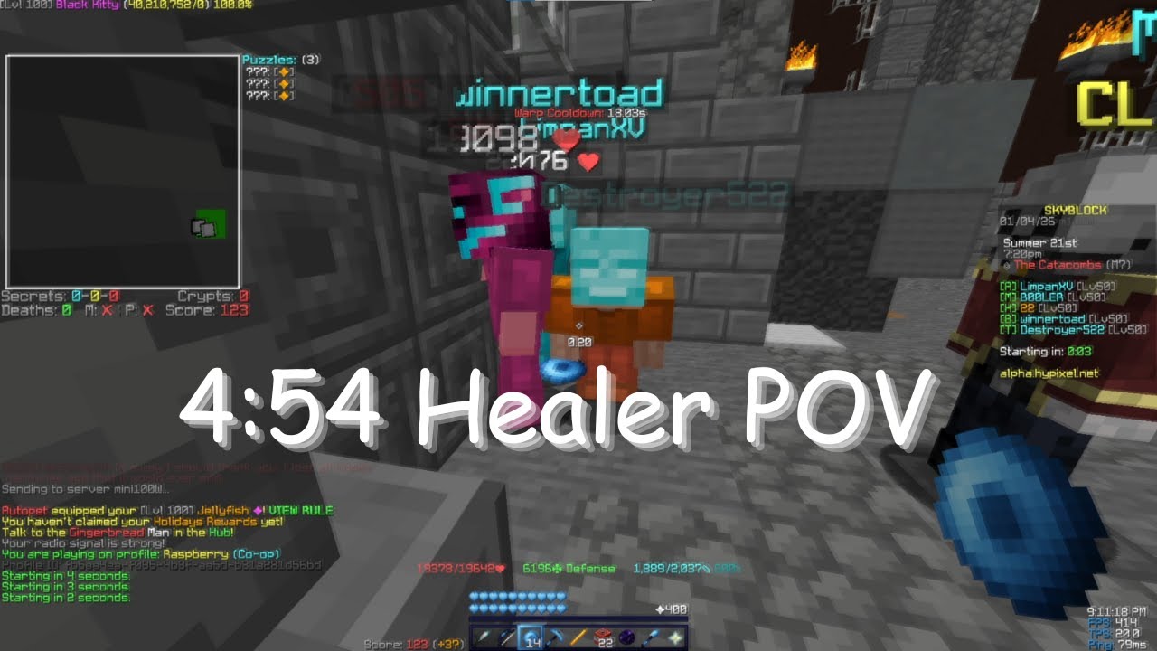 4:54 S+ Healer POV | Hypixel Skyblock - YouTube