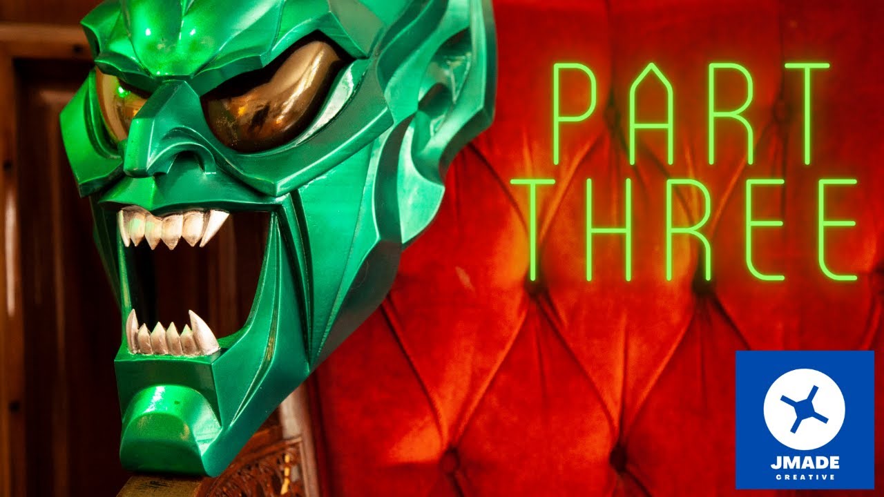 Finishing the 3D Printed Green Goblin Mask. INCLUDING THE YELLOW LENSES ...
