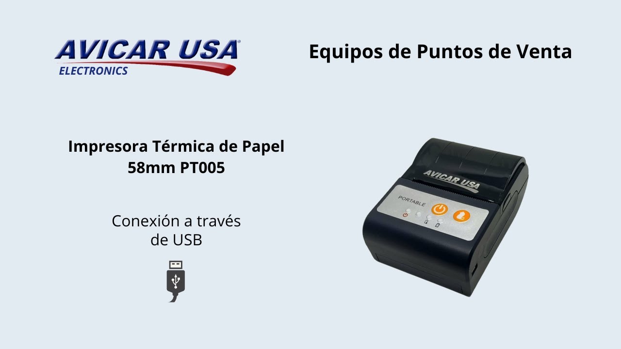 Impresora Térmica de Papel (PT005) - Conexión USB - YouTube