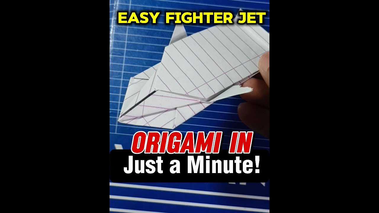 Fold a fighter Jet in 1 Minute: Easy Origami Tutorial - YouTube