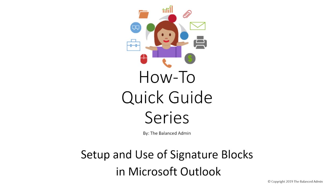 Setup and Use Signature Blocks in Outlook - YouTube