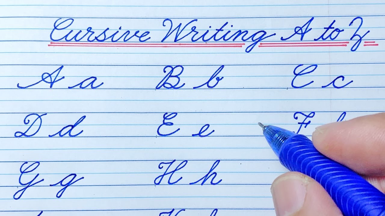 How to write English capital and small letters | Cursive writing a to z ...