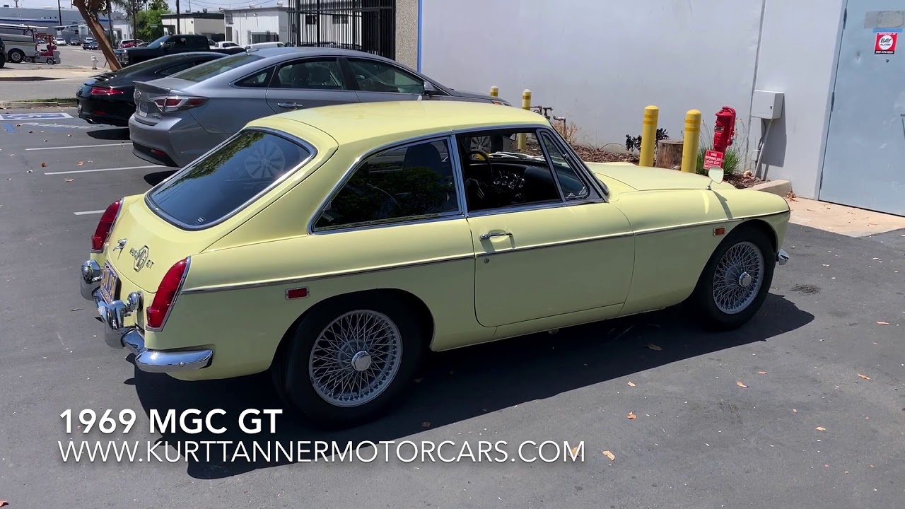 1969 MGC GT SPORTS COUPE. PRIMROSE YELLOW WITH BLACK INTERIOR. - YouTube
