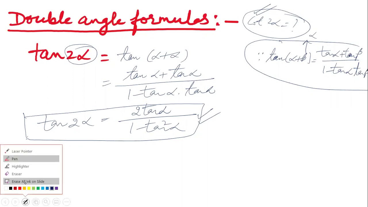 Double Angle Formula For Tangent And Cotangent I E Tan 2A And Cot 2A double-angle-formula-for-tangent-and-cotangent-i-e-tan-2a-and-cot-2a