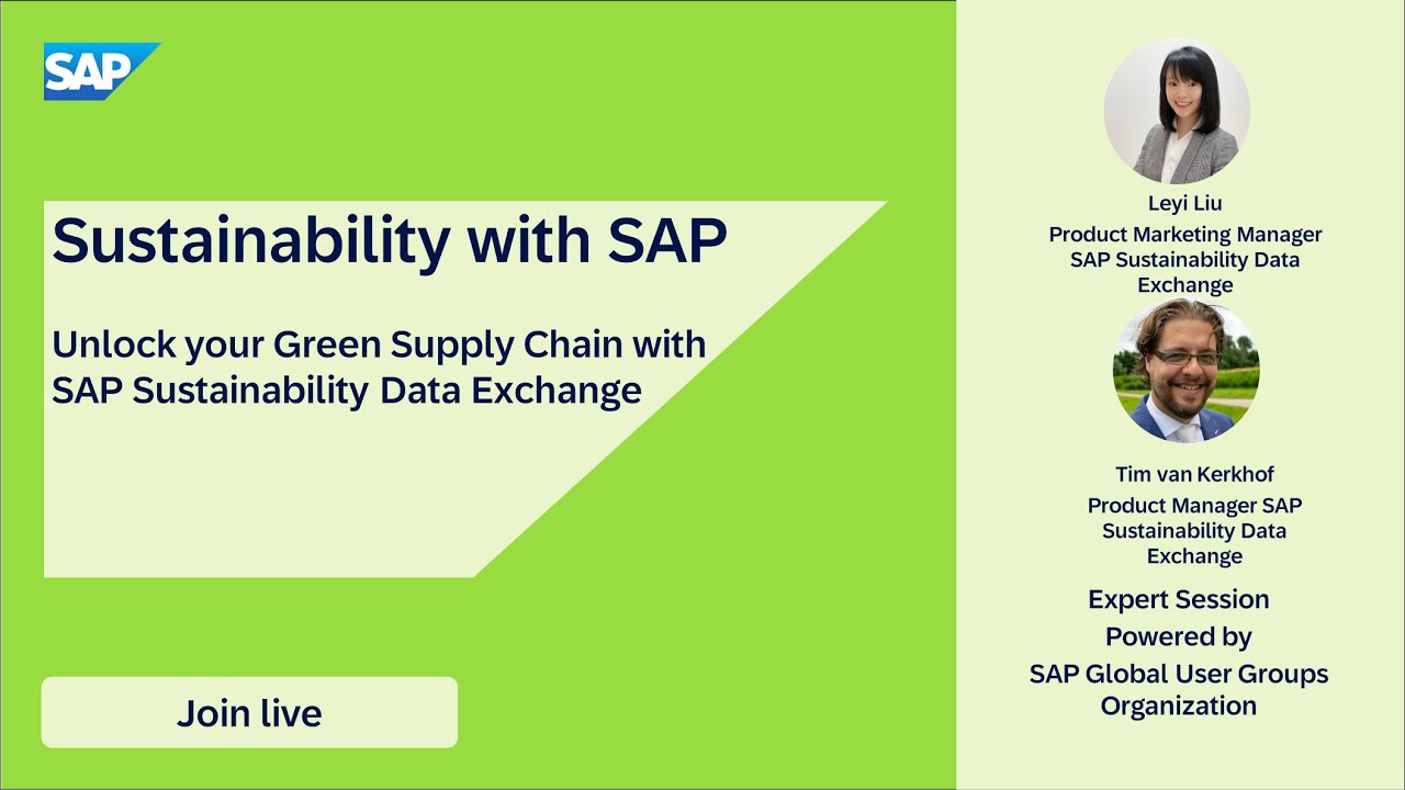 Unlock your green supply chain with SAP Sustainability Data Exchange ...