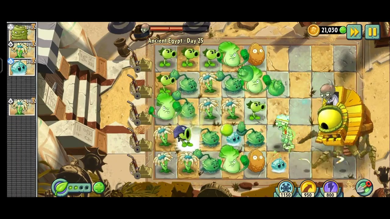 Plants Vs Zombies 2 Level 25 BOSS (Ancient Egypt) - YouTube