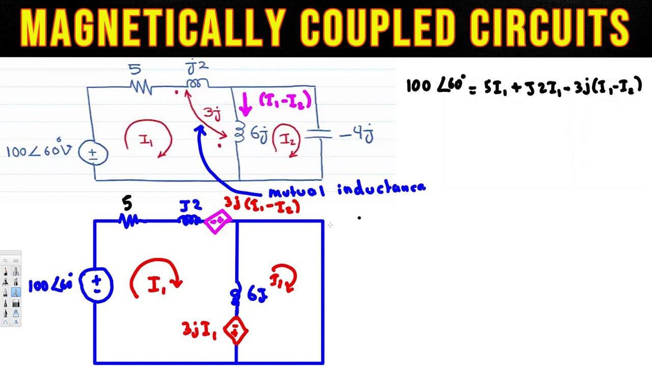 Magnetically Coupled Circuit EXAMPLE - Circuit Analysis - YouTube