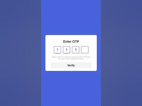 OTP Input field | Shorts - YouTube