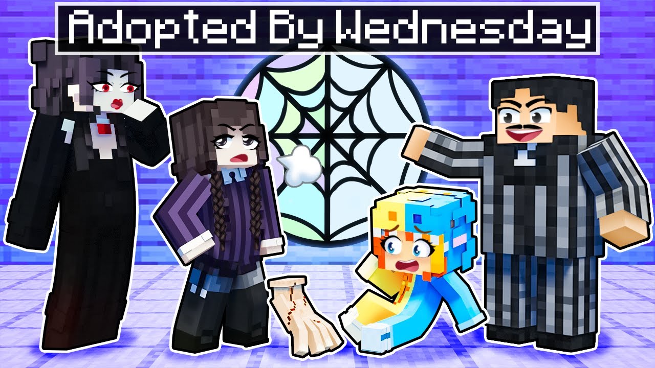 Adopted by WEDNESDAY in Minecraft! - YouTube
