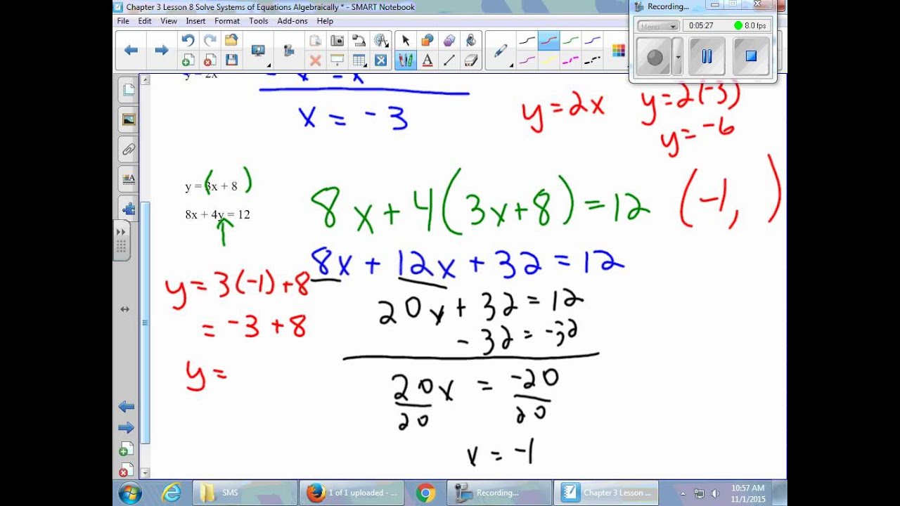 Chapter 3 Lesson 8 Solve Systems Of Equations Algebraically YouTube chapter-3-lesson-8-solve-systems-of-equations-algebraically-youtube