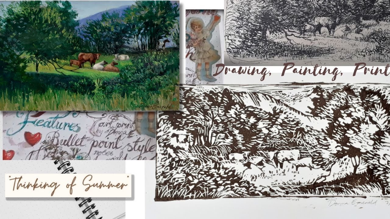 3-Part Mini Art Project - Drawing, Lino Prints, Painting - YouTube