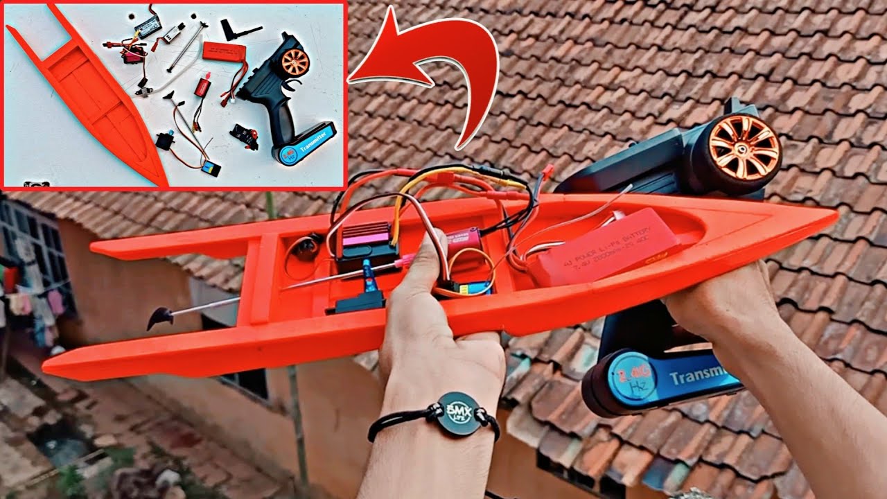 cara merakit komponen mesin mini racing boat rc untuk pemula - YouTube
