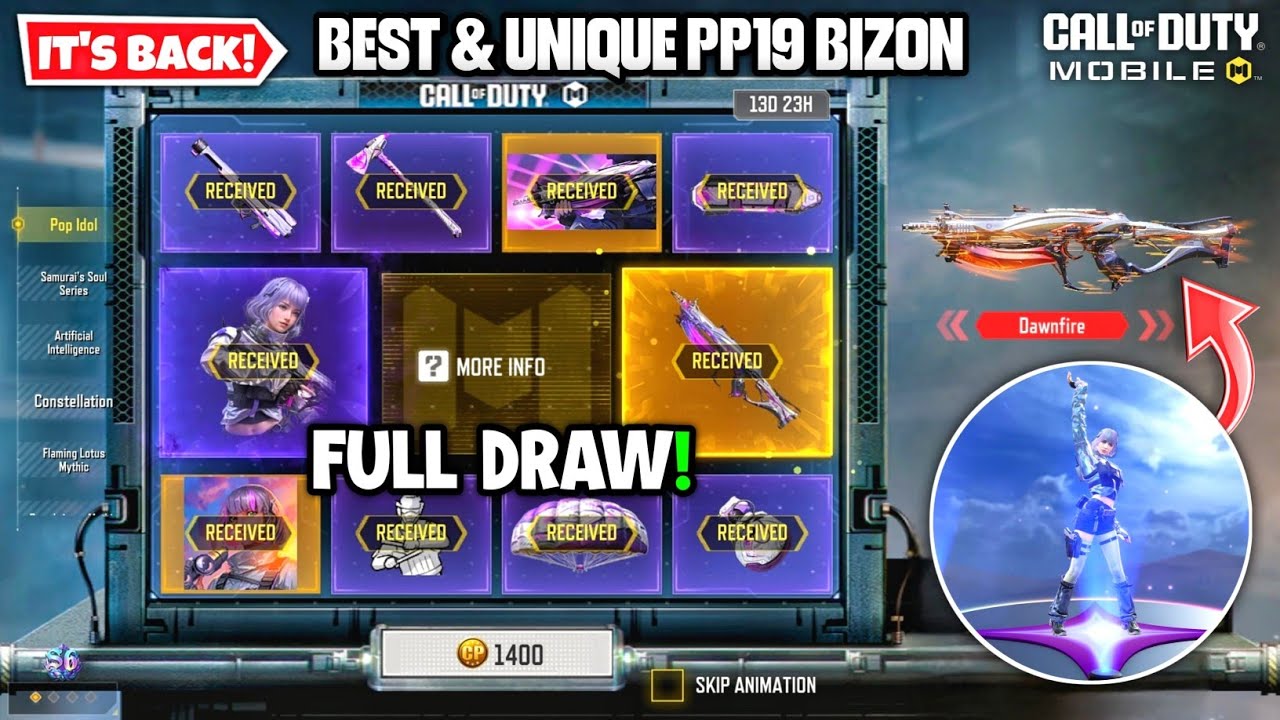 Buying New Legendary PP19 Bizon Iconic in CODM | POP IDOL Draw Cod ...
