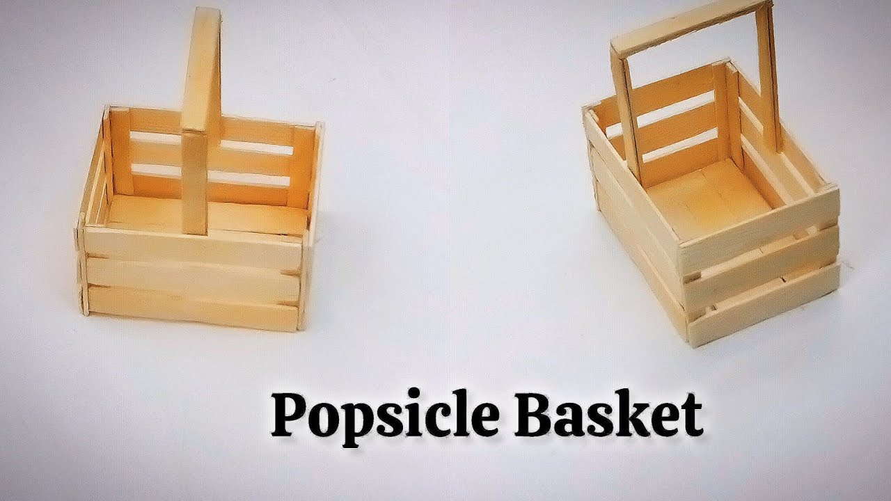 DIY Basket Making With Popsicle Sticks | How to make a Ice Cream Sticks ...