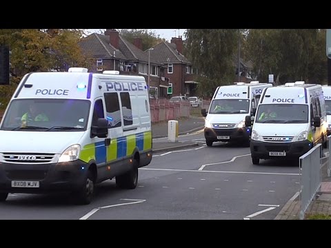 West Midlands Police Public Order Vans Responding - YouTube