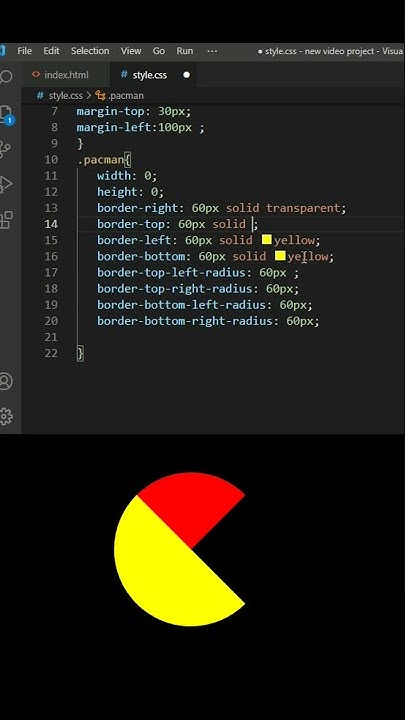 How to Make pacman shape in HTML and CSS (Short tutorial) #short video #html #css - YouTube
