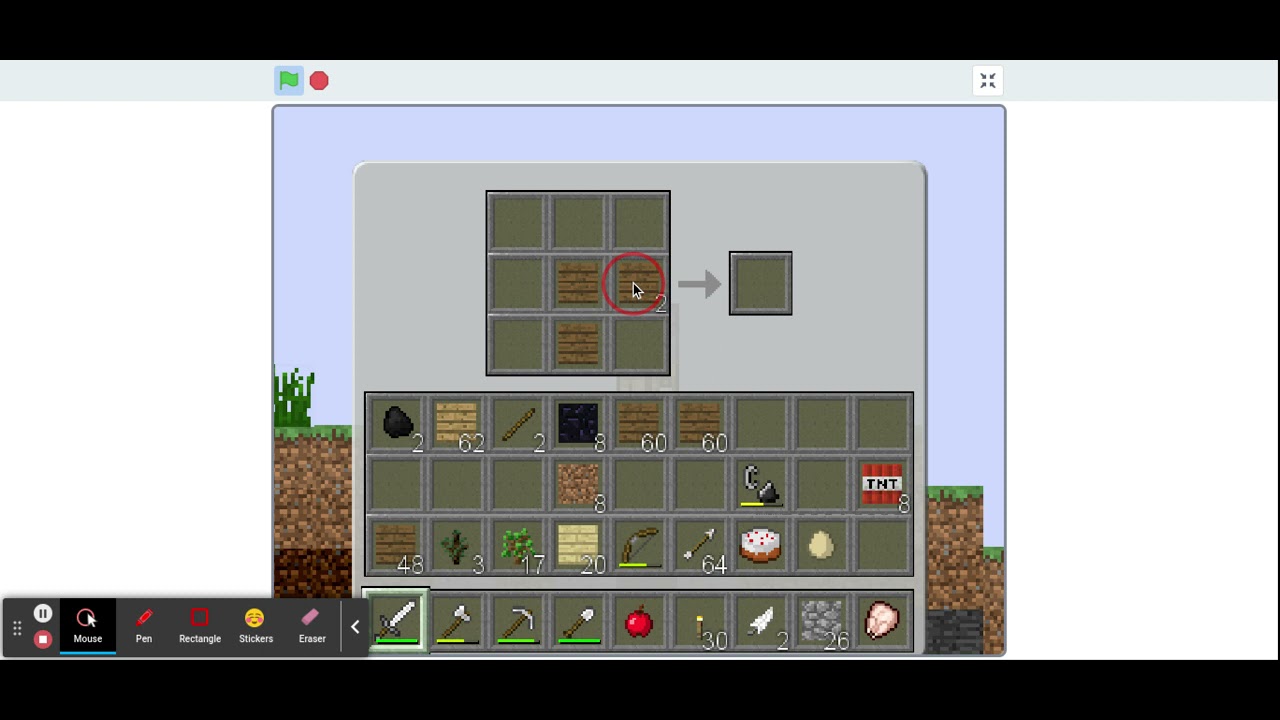 Paper Minecraft v11.5 (Minecraft 2D) on Scratch Part 2! Making stuff ...