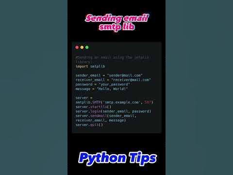 Send Email using smtp lib - Python Tips #ikh4ever #shorts #python - YouTube