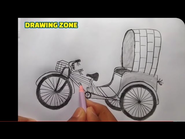 Cycle Rickshaw Drawing