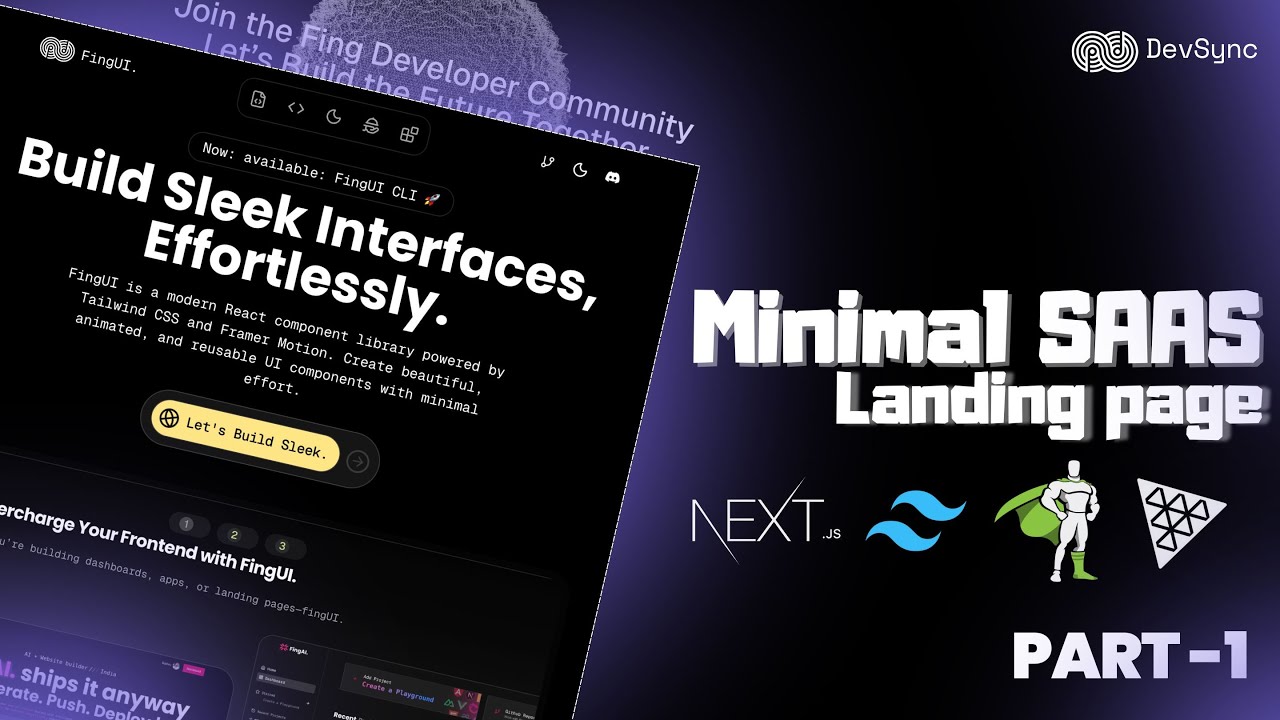 Build a Sleek Animated Landing Page Part 1 | Next.js + Tailwind ...