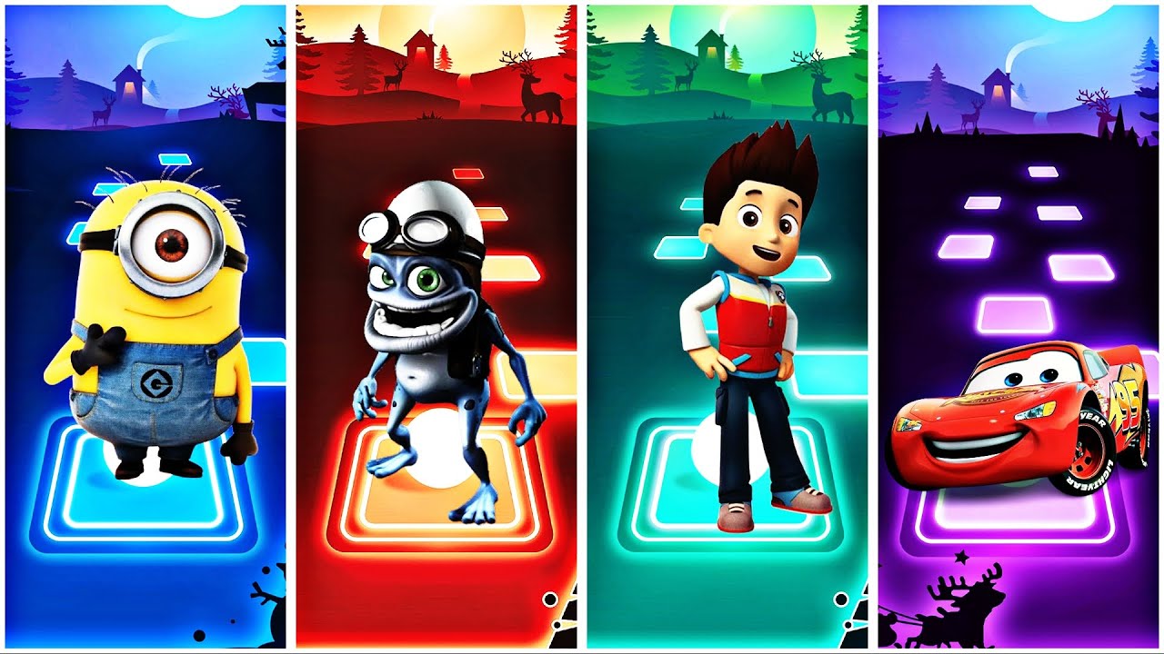 Minion 🆚 Crazy Frog 🆚 Ryder 🆚 Lightning McQueen 🎶 Tiles Hop EDM Rush ...