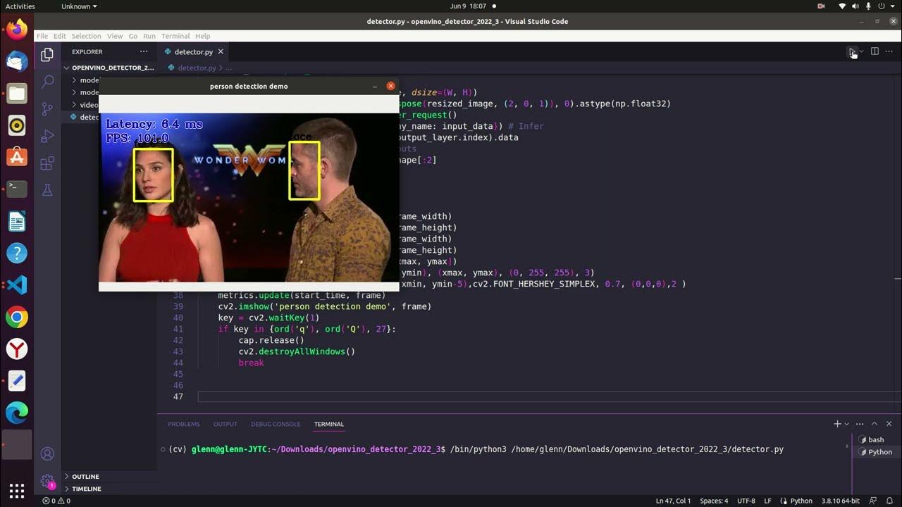 face detection using openvino - YouTube