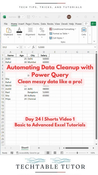Excel Power Query: Clean Your Data in Seconds! Tutorial Day 24, Video 1 ...