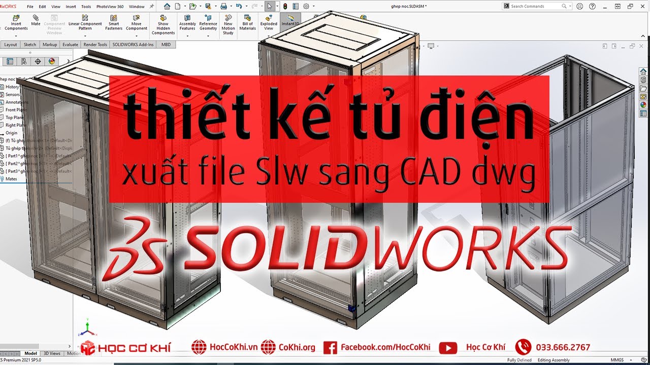 [hoccokhi] xuất file solidworks sang autocad dwg dxf - phần 26 - YouTube