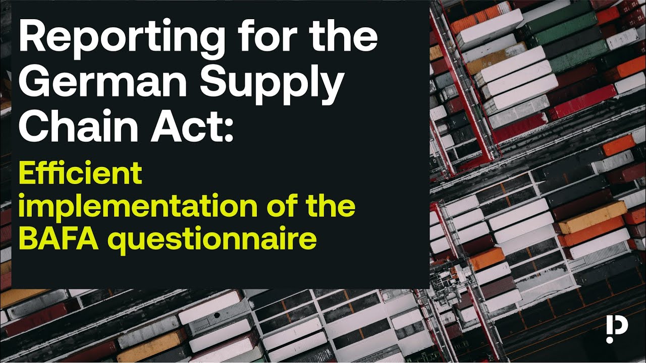 Reporting for the German Supply Chain Act: Efficient implementation of ...