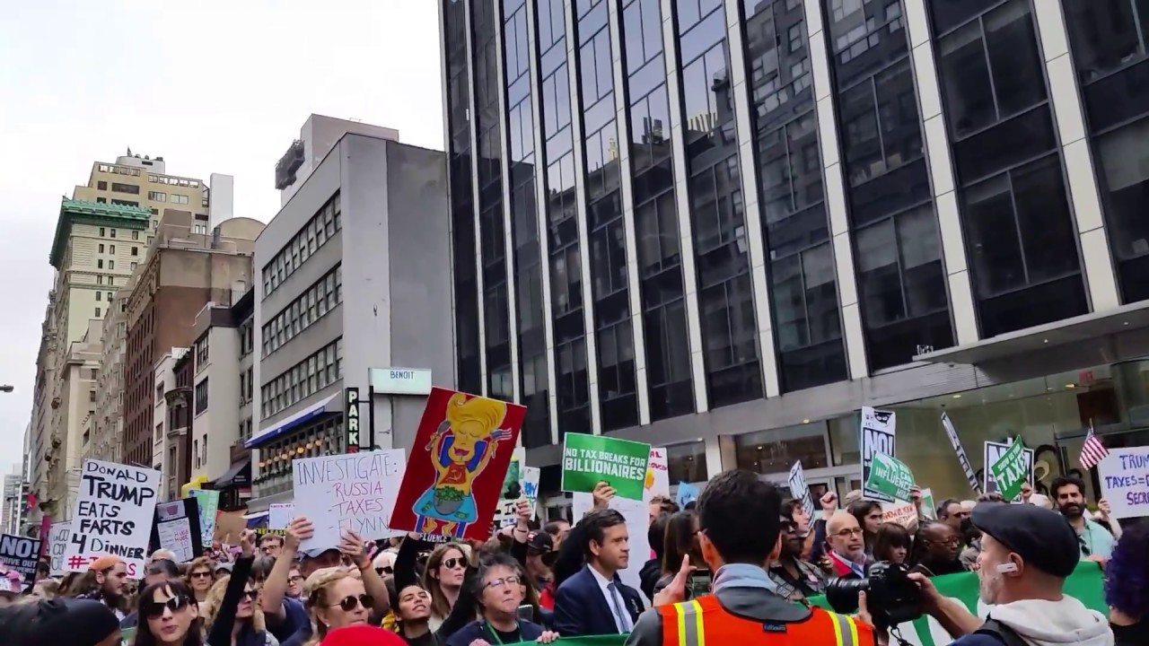 Trump Tax Protest End - YouTube